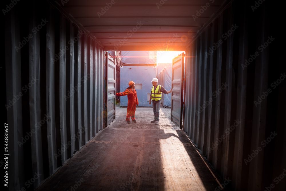 Engineers wearing safe uniform with working in the construction ...