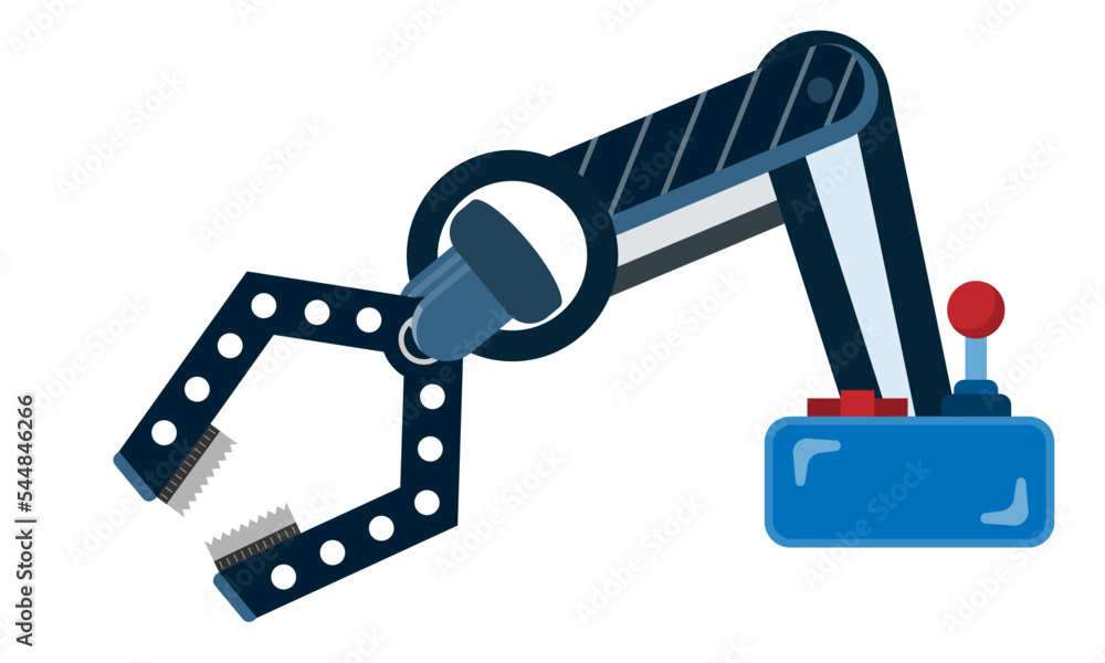 Robotic Claw and machine control on a white background. Grip robotic ...