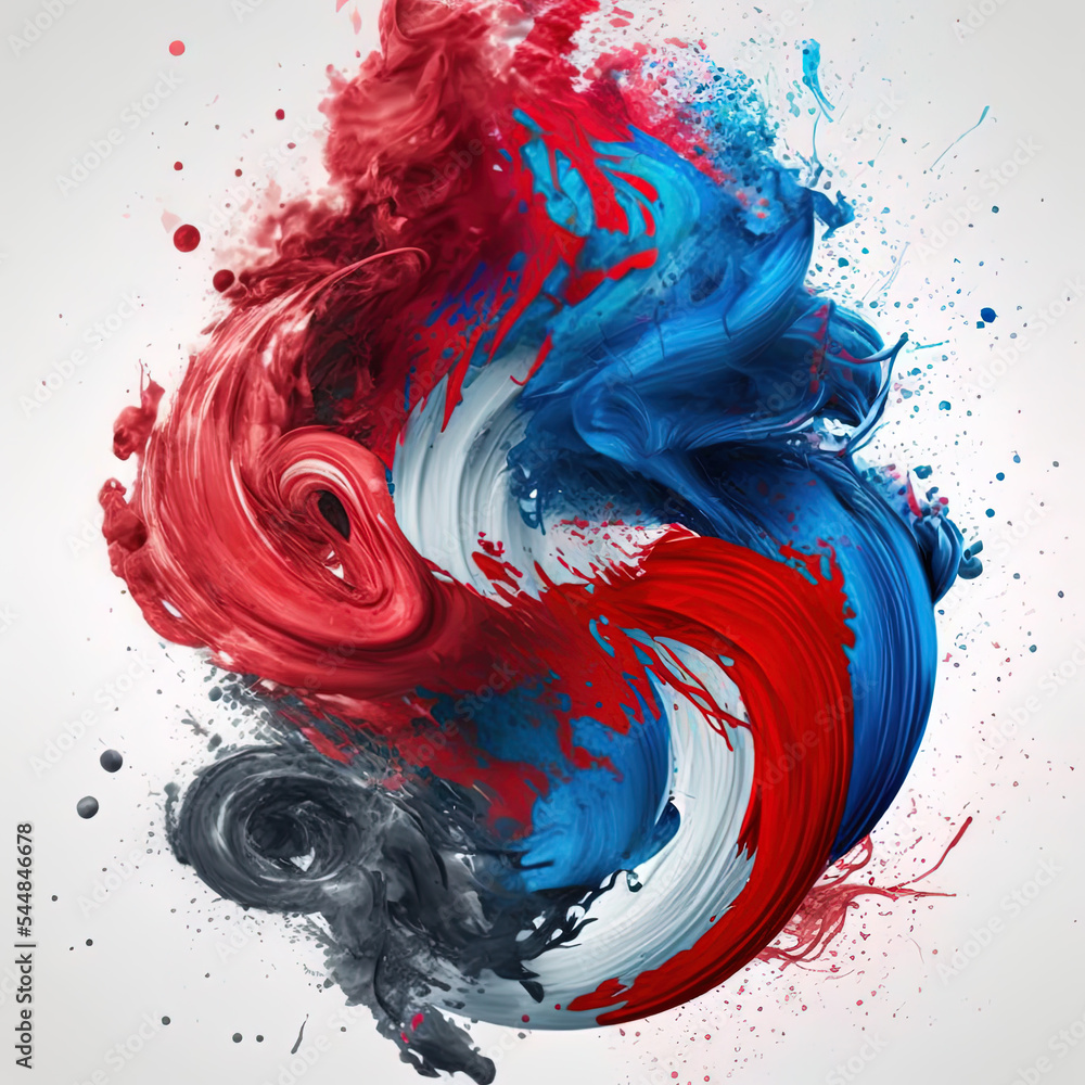 abstract red and blue battle depicting the conflict between democrat vs ...