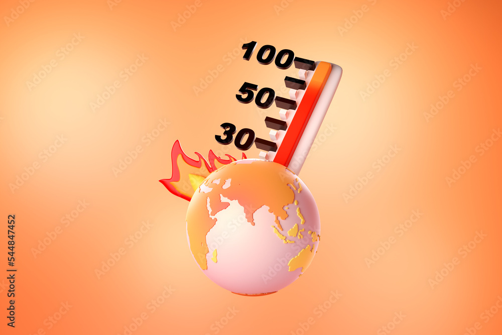 Earth with high temperature and fire metaphor hot weather, Climate ...