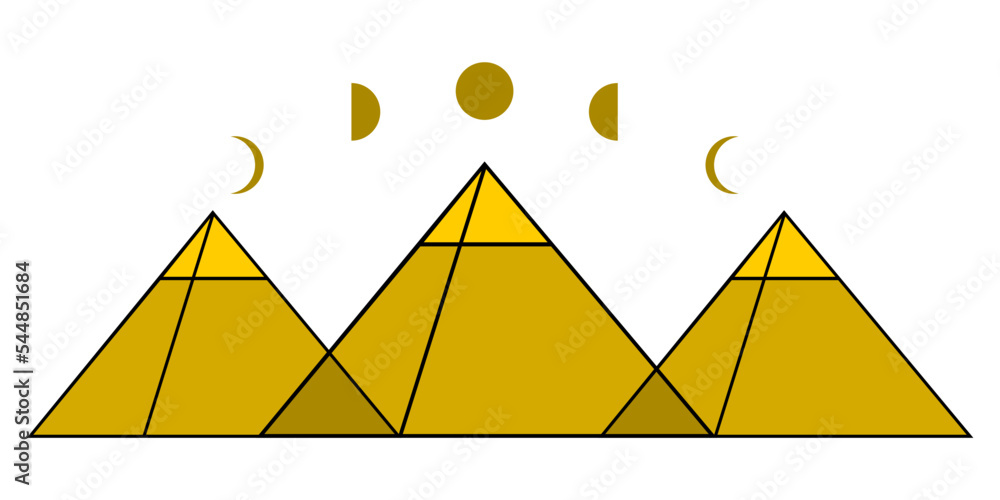Three yellow egypt ancient pyramid of giza are egyptian pharaoh tomb ...