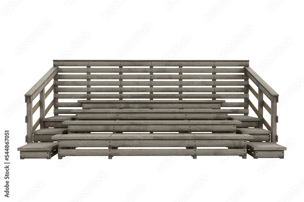 Wooden bleachers construction with seats for sepctators watching sports ...