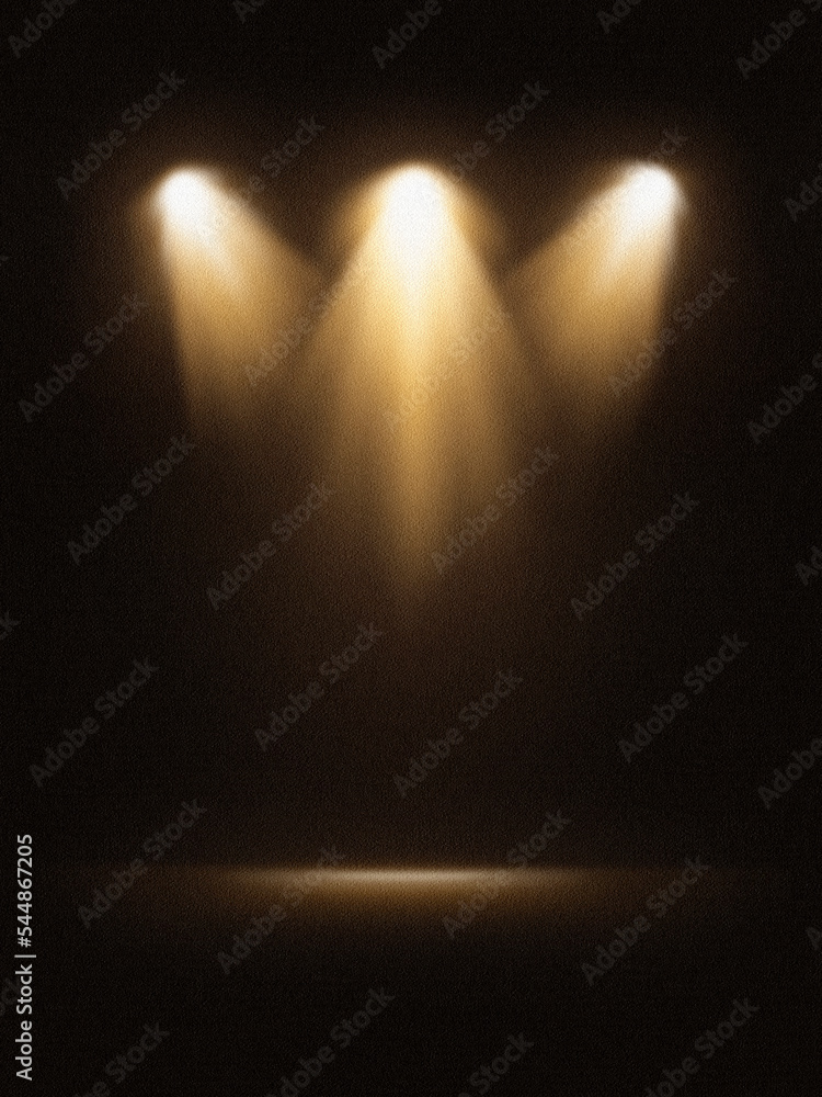 Concert Stage with Yellow Spotlight Stock Illustration | Adobe Stock