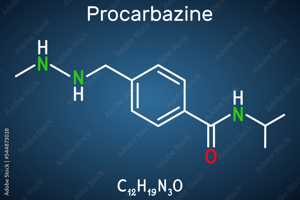 Procarbazine chemotherapy medication molecule. It is used in therapy of ...