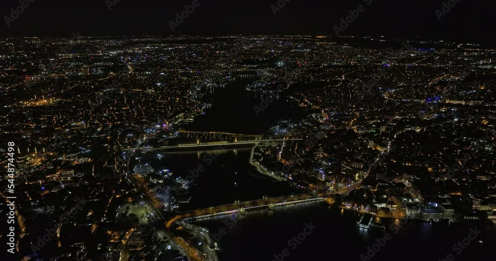 Istanbul Turkey Aerial v27 cinematic high altitude satellite birds eye ...