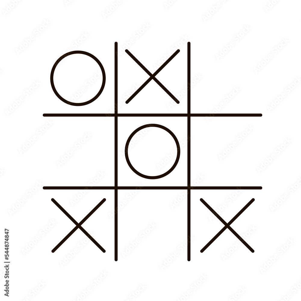 Tic tac toe. Noughts and crosses board game icon isolated. PNG Stock ...