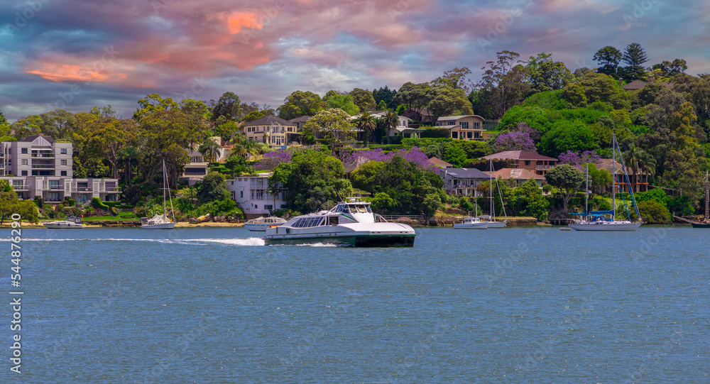River Cat Ferry on Sydney Harbour Parramatta River NSW Australia ...