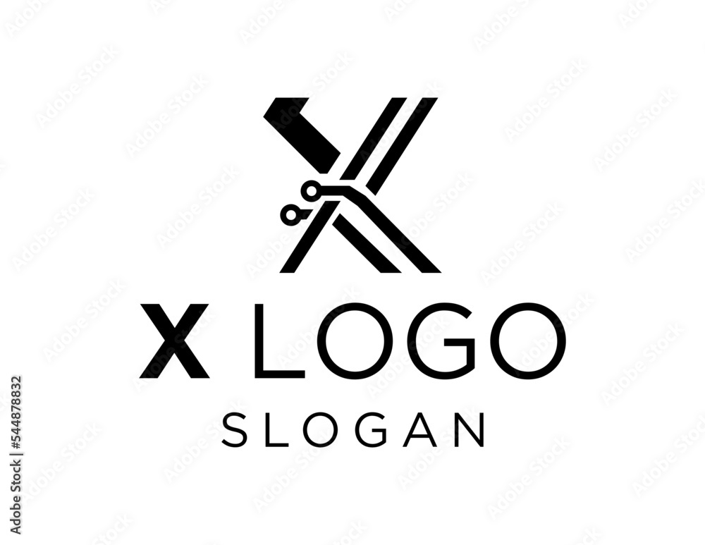 Logo about X letter on a white background. created using the CorelDraw ...