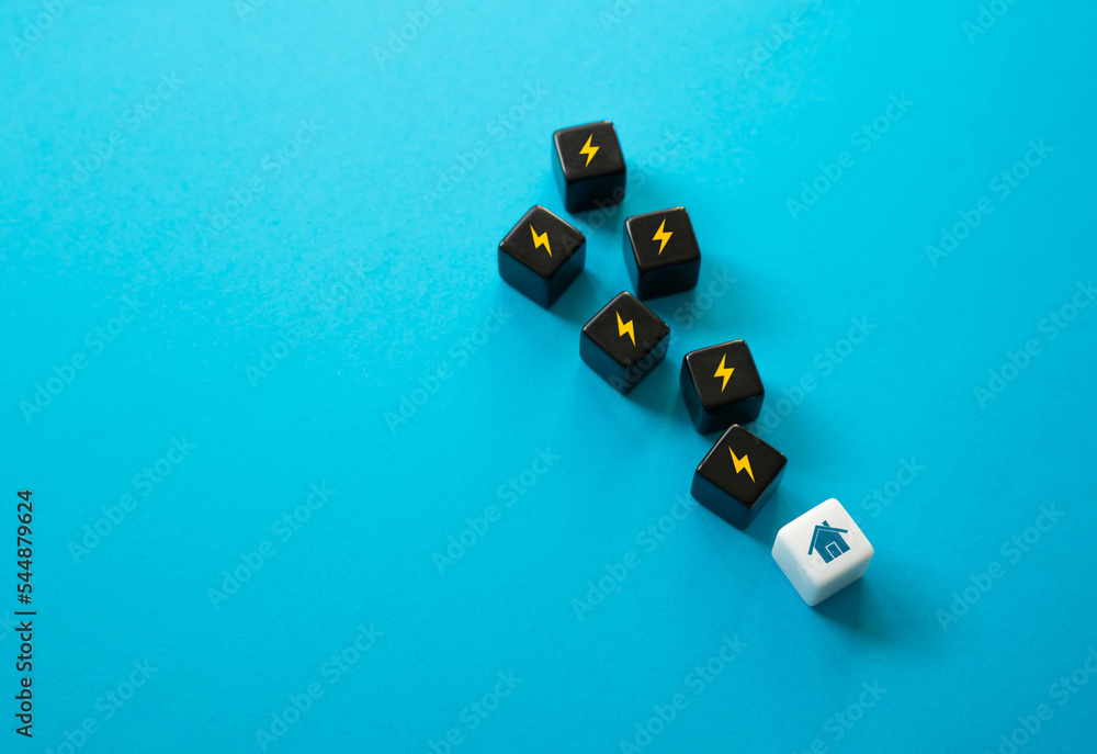 Stockfoto The residential building is losing energy. Energy ...