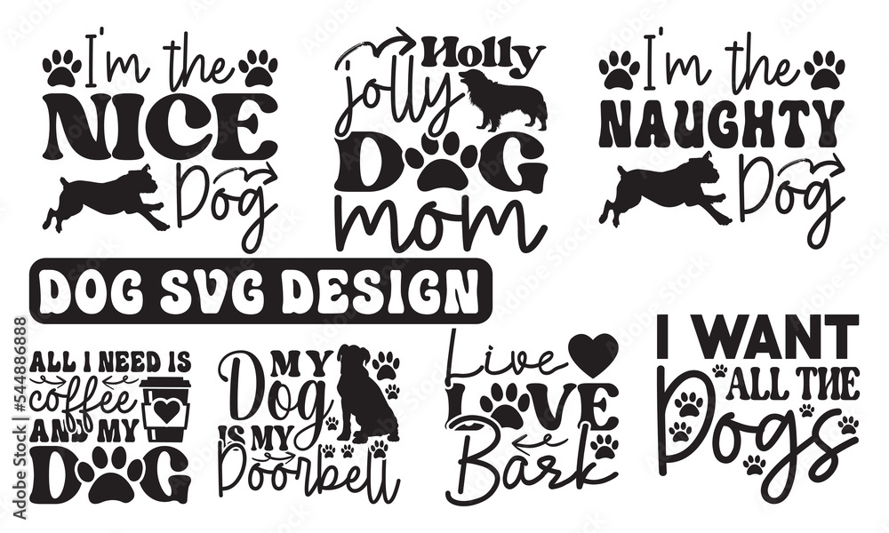 Dog svg, Dog SVG Bundle, Hand drawn inspirational quotes about dogs ...