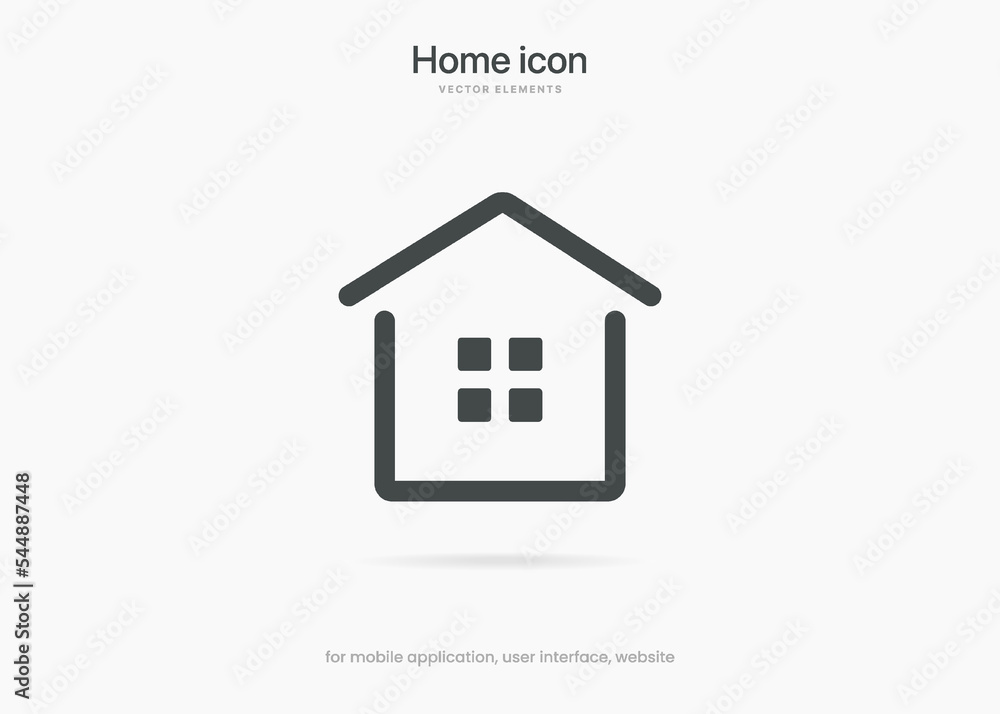 Vetor de Minimal modern home, homepage, base, main page, house push ...