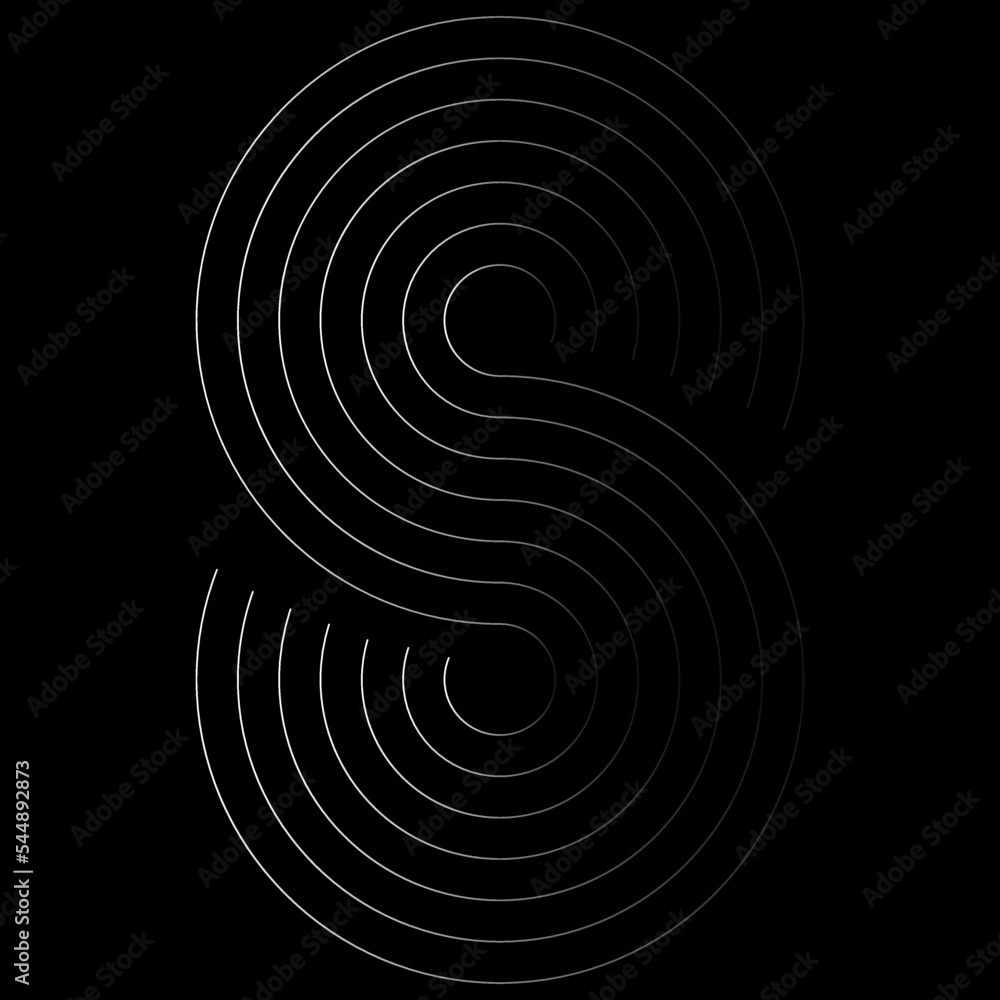 letter s number 8 infinity lines logo vector Stock Vector | Adobe Stock