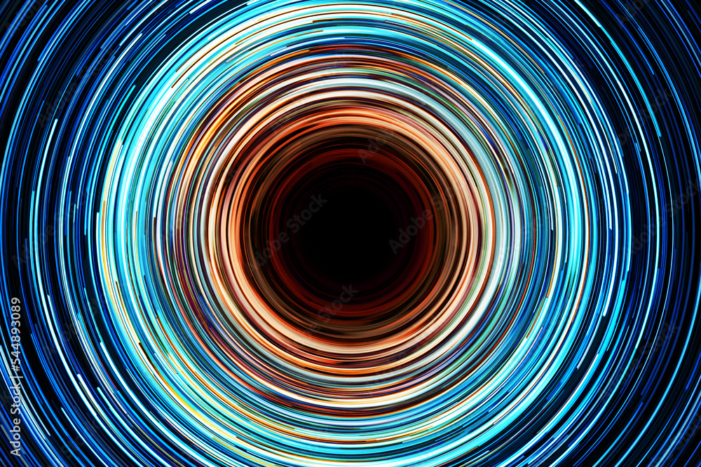 Eye look design. Futuristic eyeball background. Neon circle lines with ...