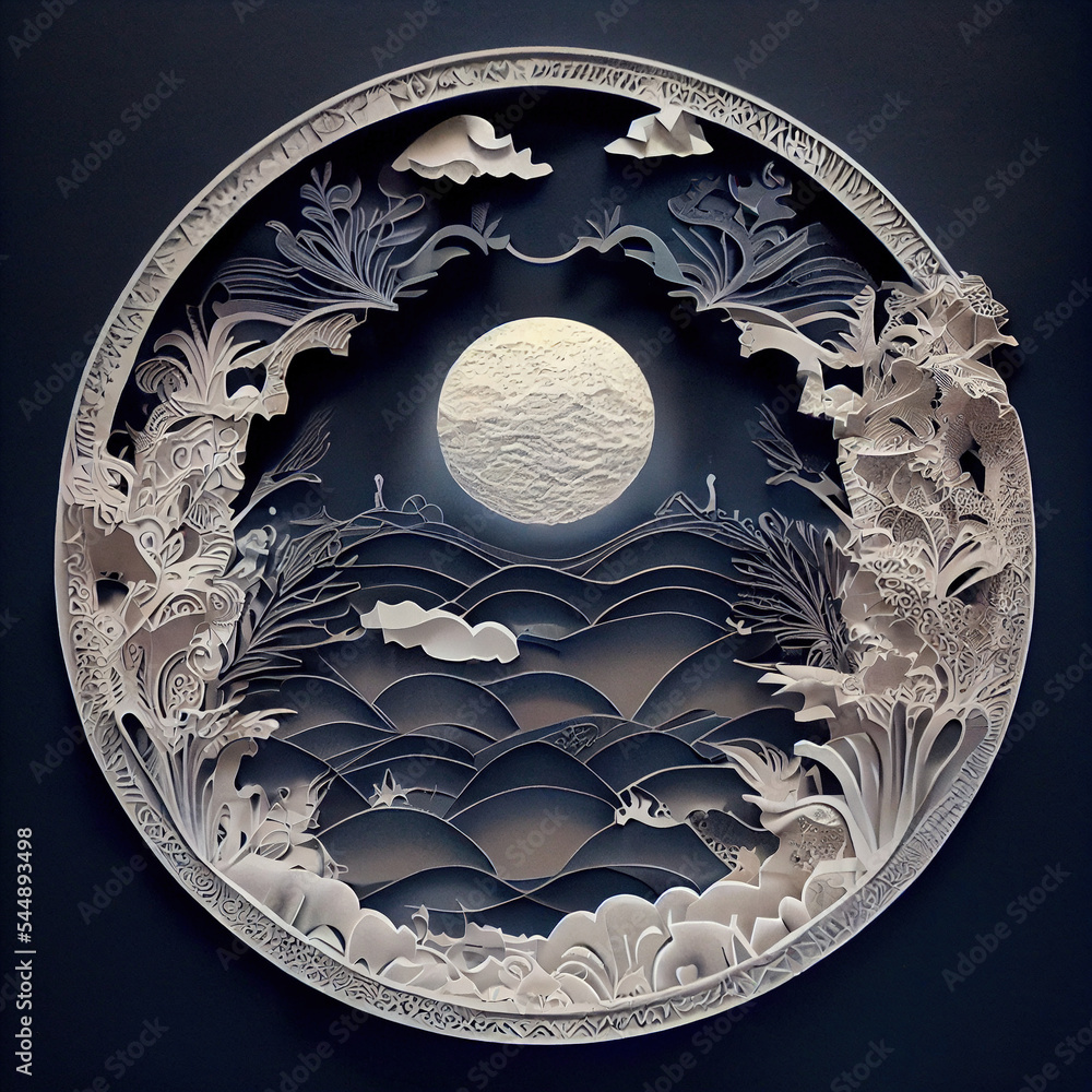 multi dimensional paper cut craft, paper illustration, tunnel, ornate ...