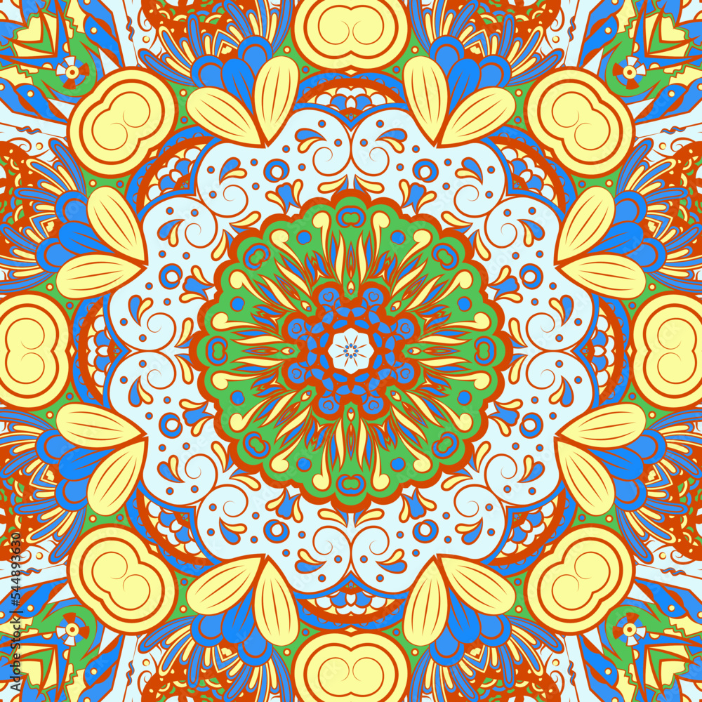 Seamless tile texture. Tracery mehndi design image. Ethnic doodle art ...