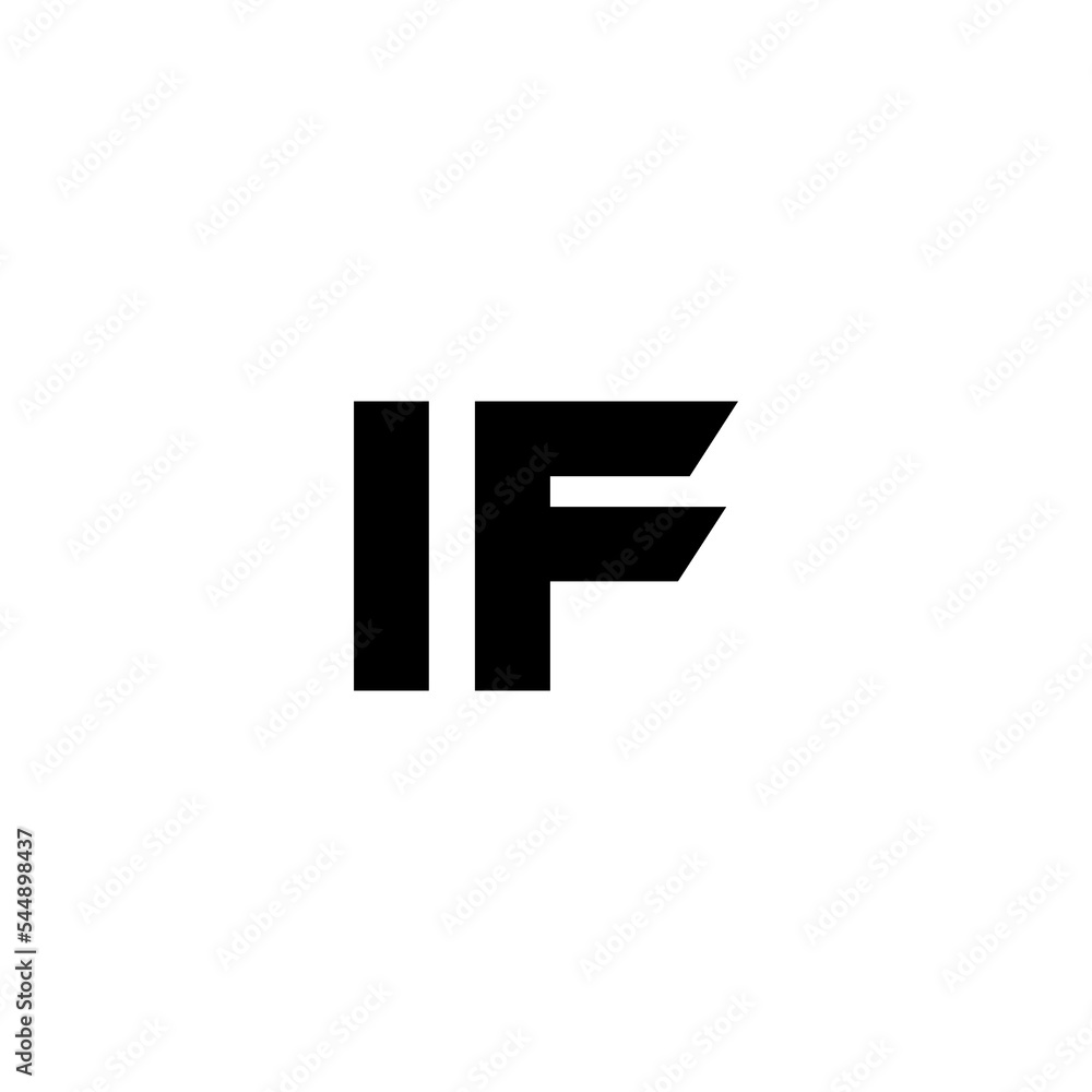 IF letter logo design with white background in illustrator, vector logo ...