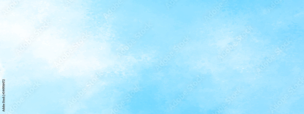 Light sky blue shades watercolor background. Aquarelle paint paper ...