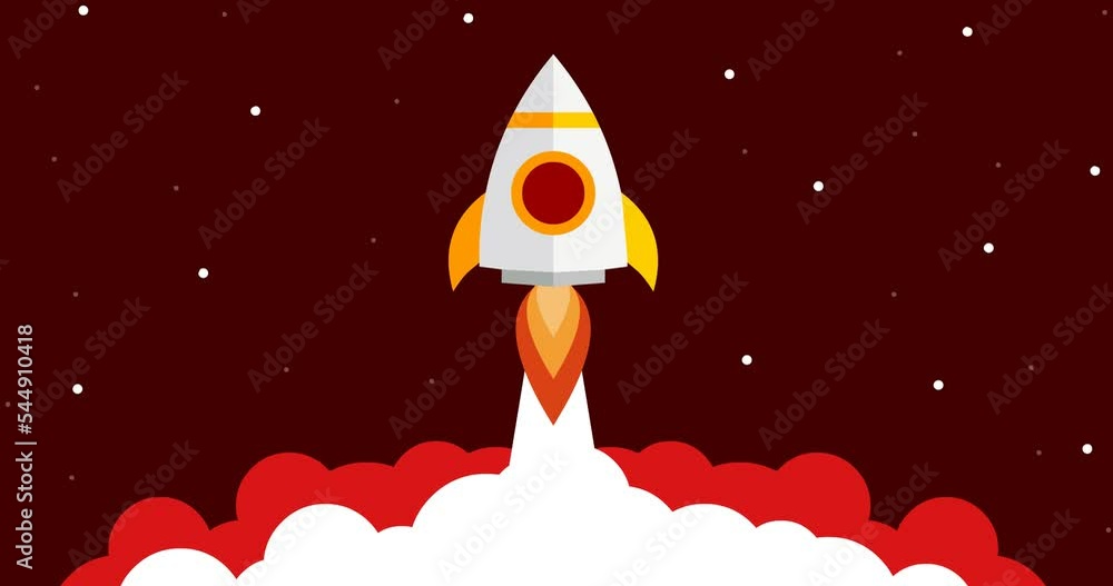 rocket background animation taking off in the starry night Stock Video ...