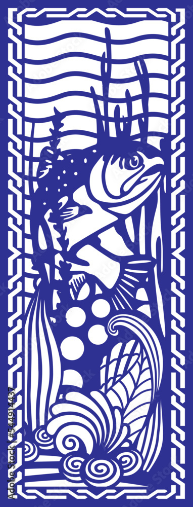 Set template for laser cutting and Plotter. Fish and aquarium for ...