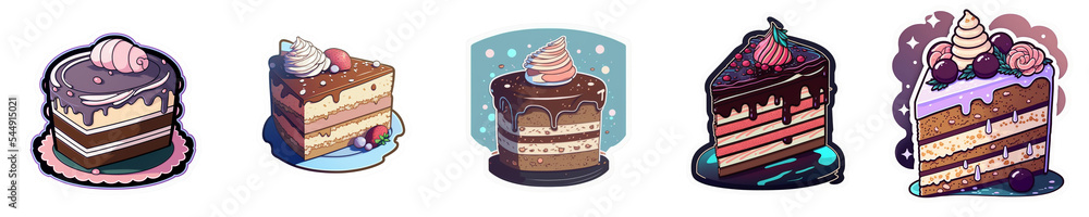 Cartoon Cake png. concept art Stock Illustration | Adobe Stock