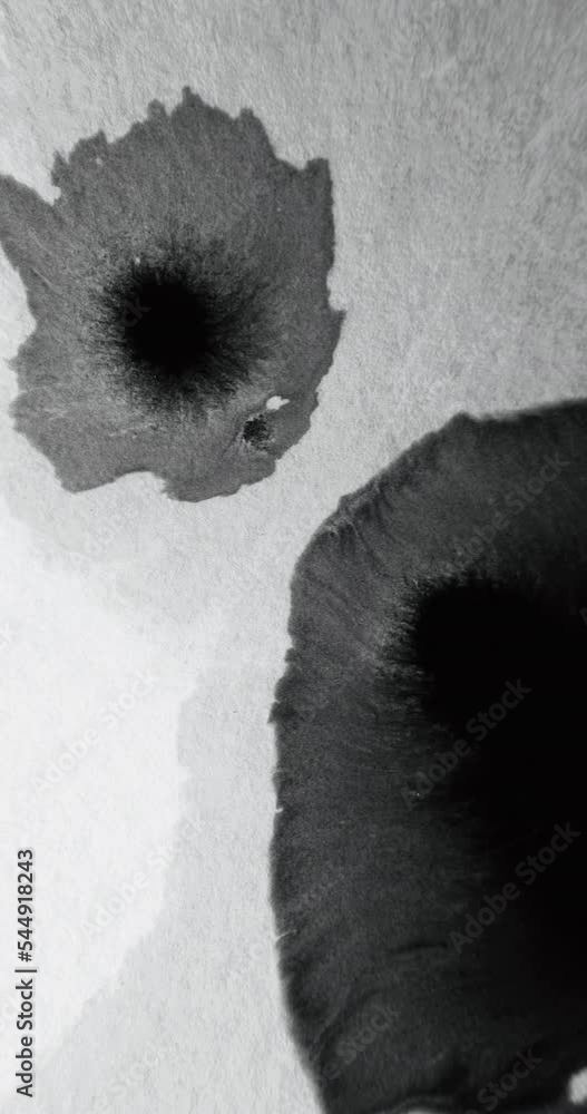 Vertical video. Ink water blot. Black paint drop. Transition overlay ...