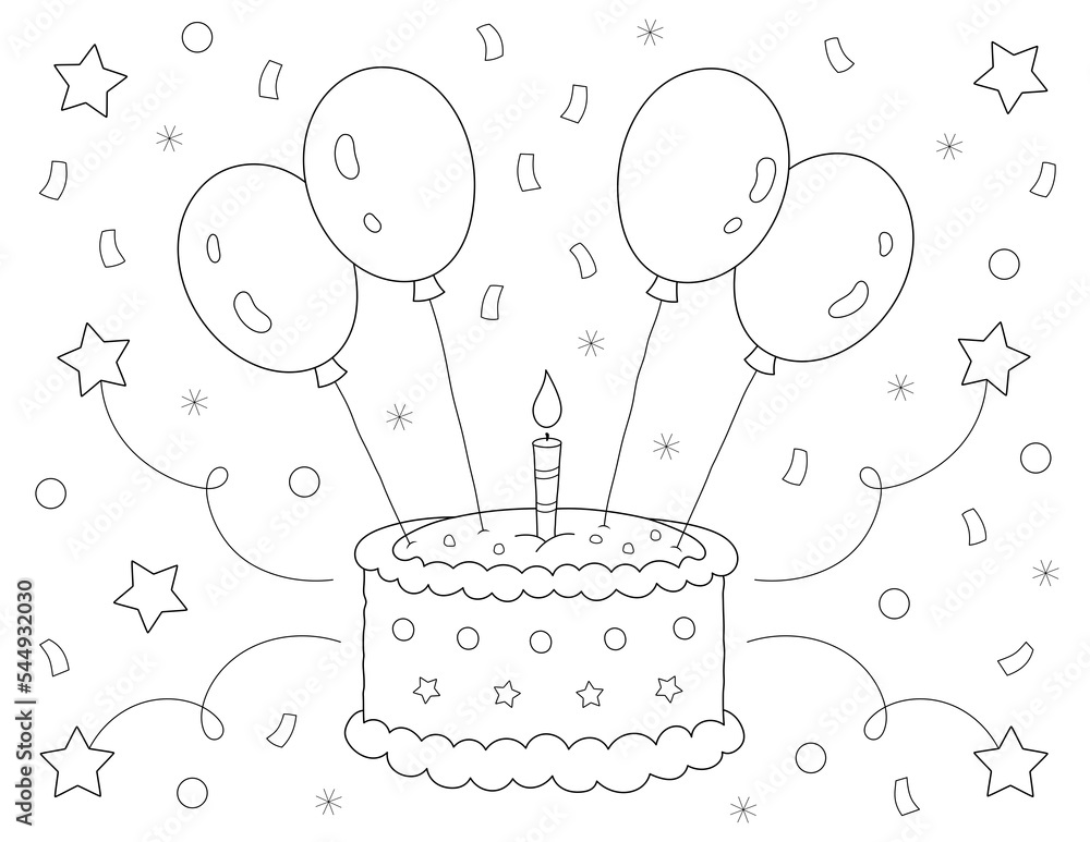 Birthday Balloons Coloring Pages
