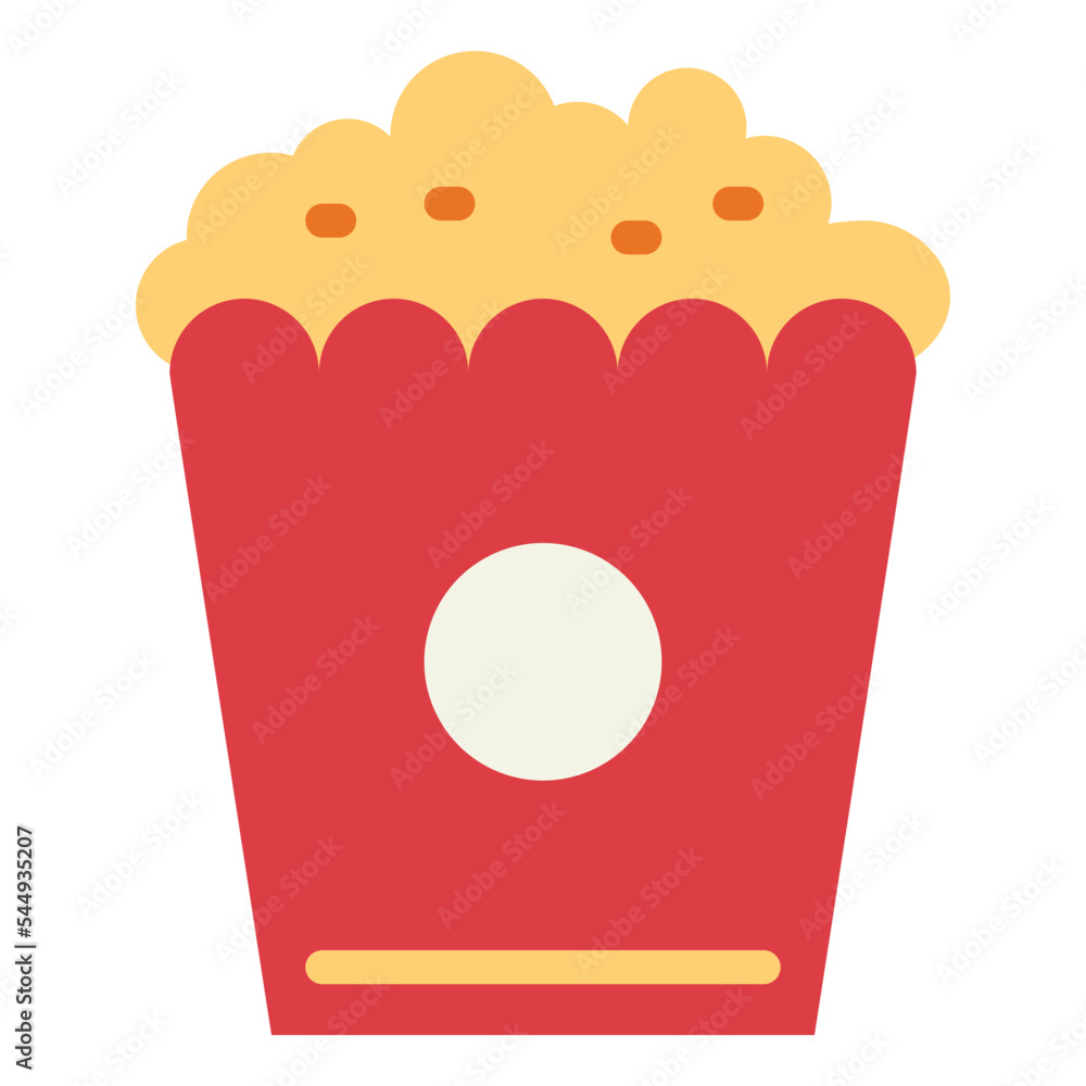 Popcorn Icon Flat