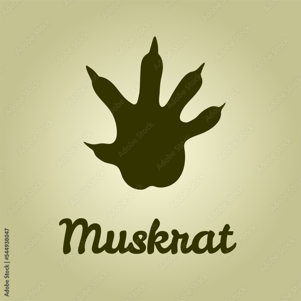 Muskrat Footprints Muskrat trail. The paw of a muskrat. Icon for ...