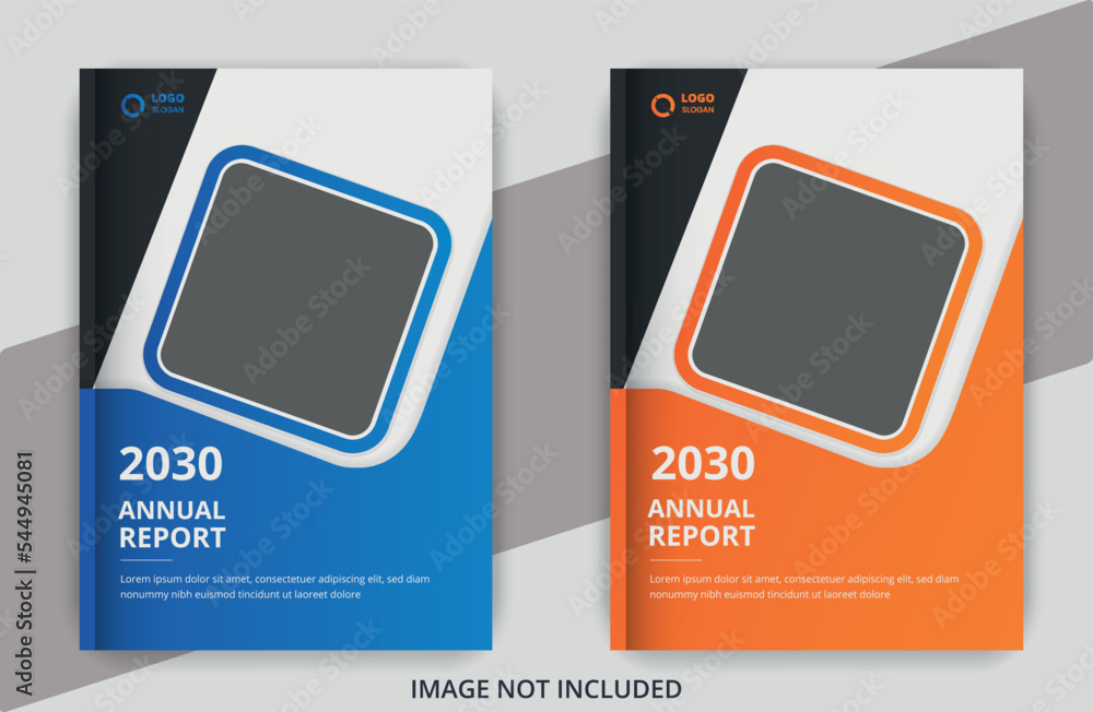 Modern multicolored annual report cover page design templates Stock ...