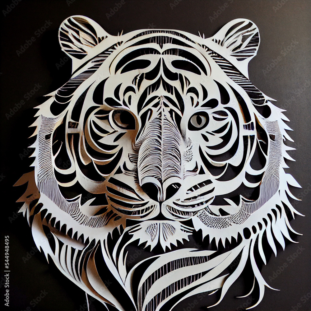 Papercraft Tiger Stock Illustration | Adobe Stock