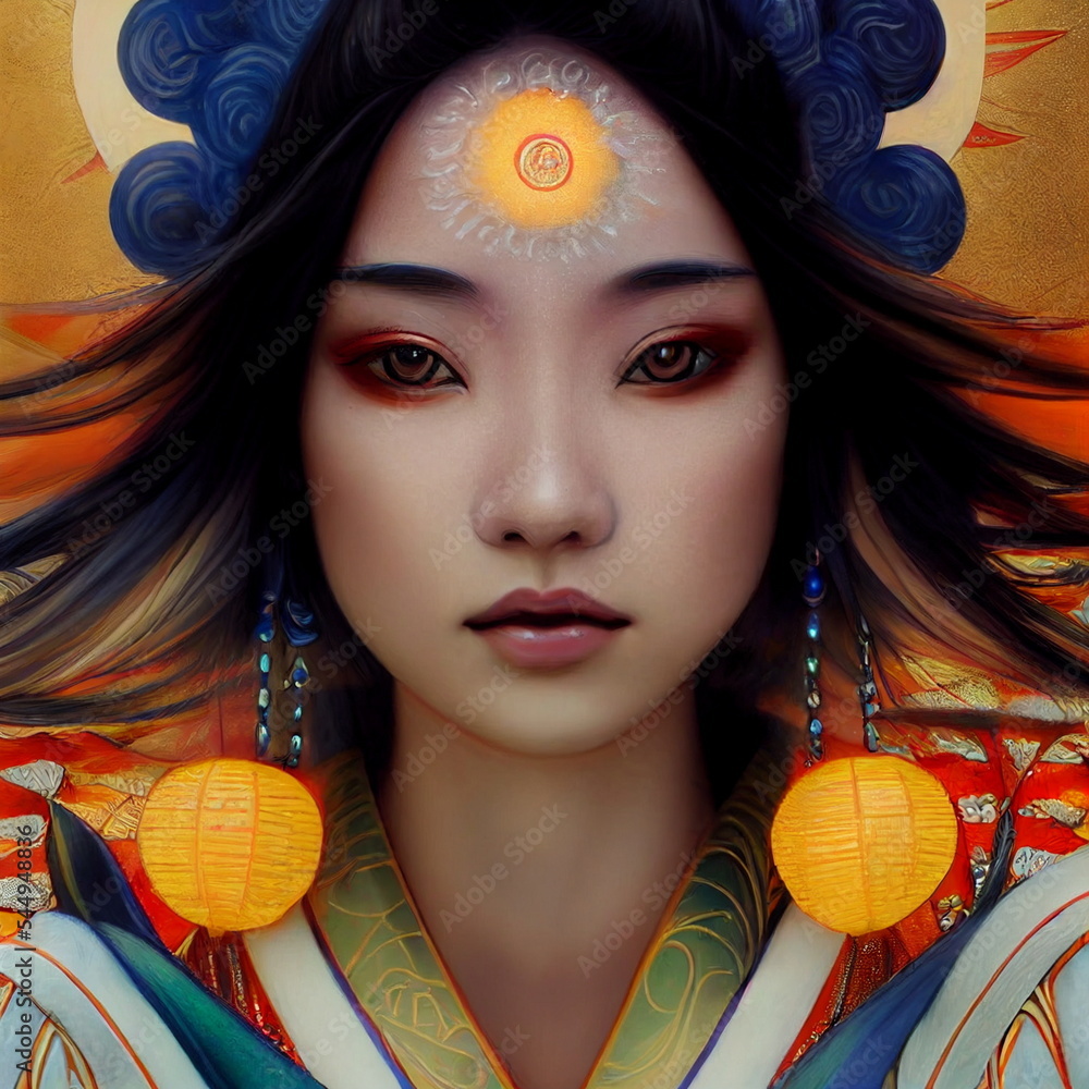 Amaterasu O-Mikami, Amaterasu Okami Goddess of the sun AI Stock ...