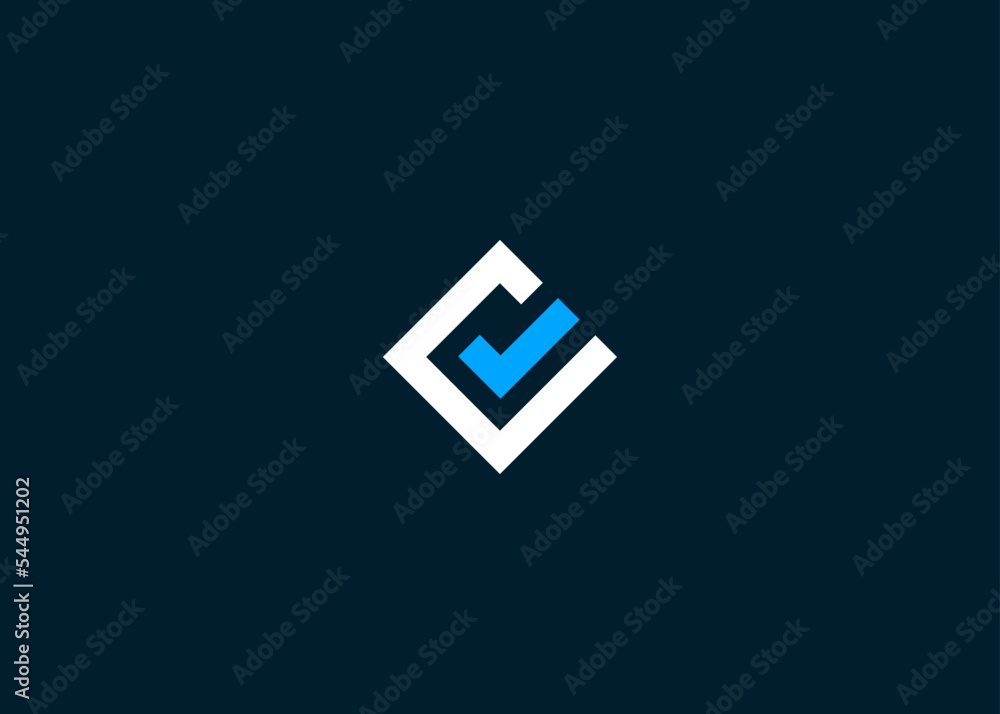 letter c with check logo design vector illustration template Stock ...