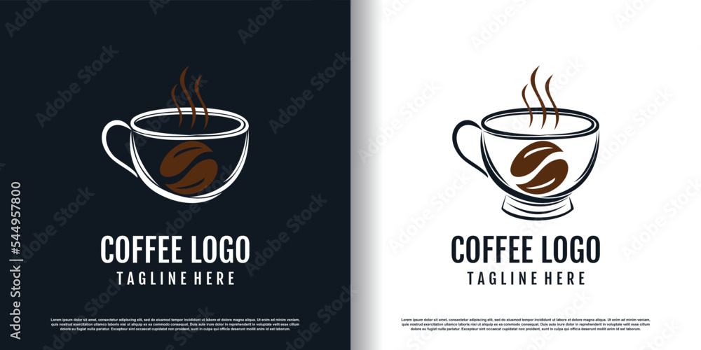 coffe logo design with creative and unique concept premium vector Stock ...