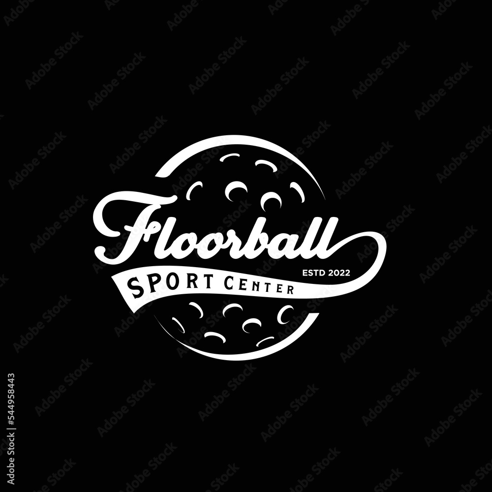 Floorball logo for sport team identity and the cup badge vector ...
