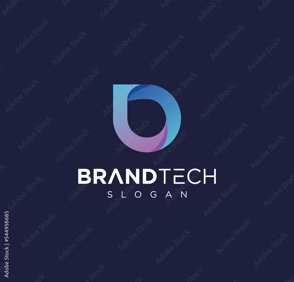 Modern Letter B tech logo design technology digital template ...