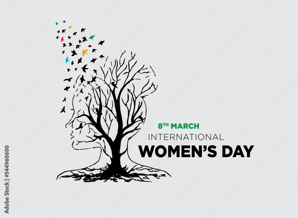 Woman's root, Woman breaking free, International women's day, vector ...
