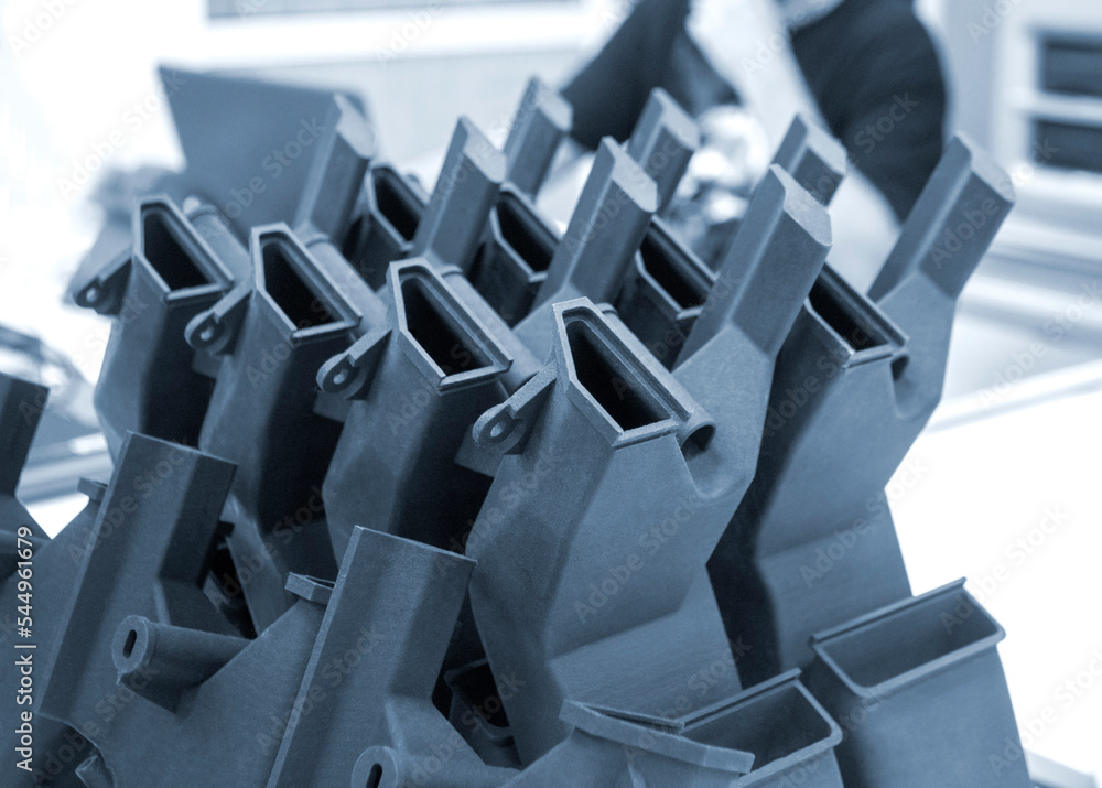 Models printed on 3D printer isolated on white background. Objects ...