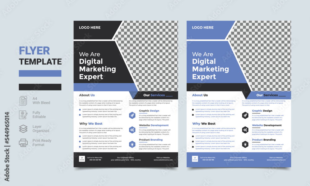 Corporate Business Modern Business Flyer Design,A4 paper size Flyer ...