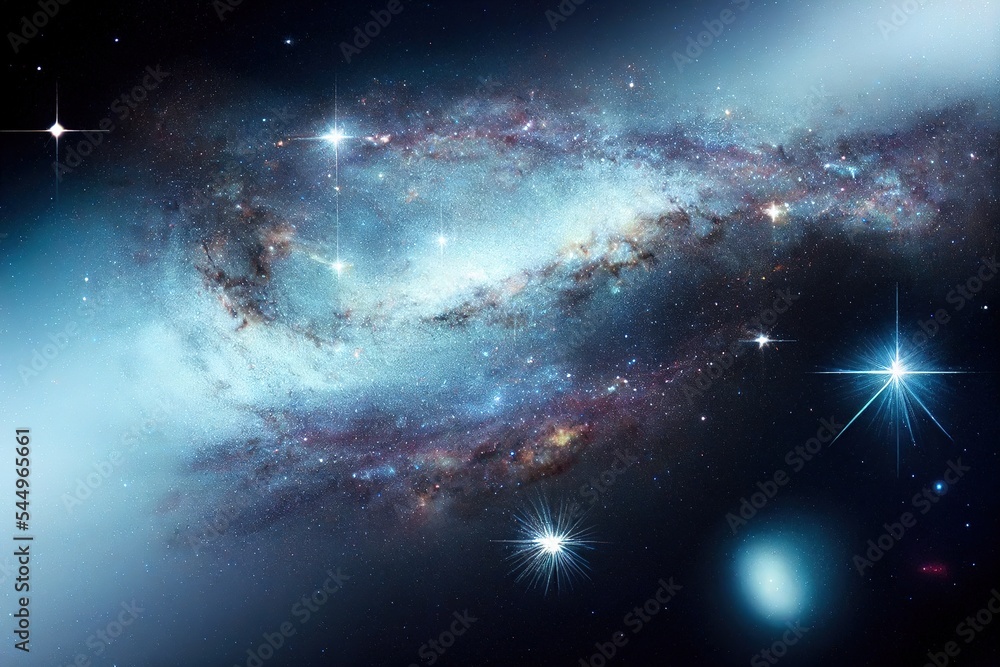 Milky way galaxy with star and noise blue background,Abstract milky way ...