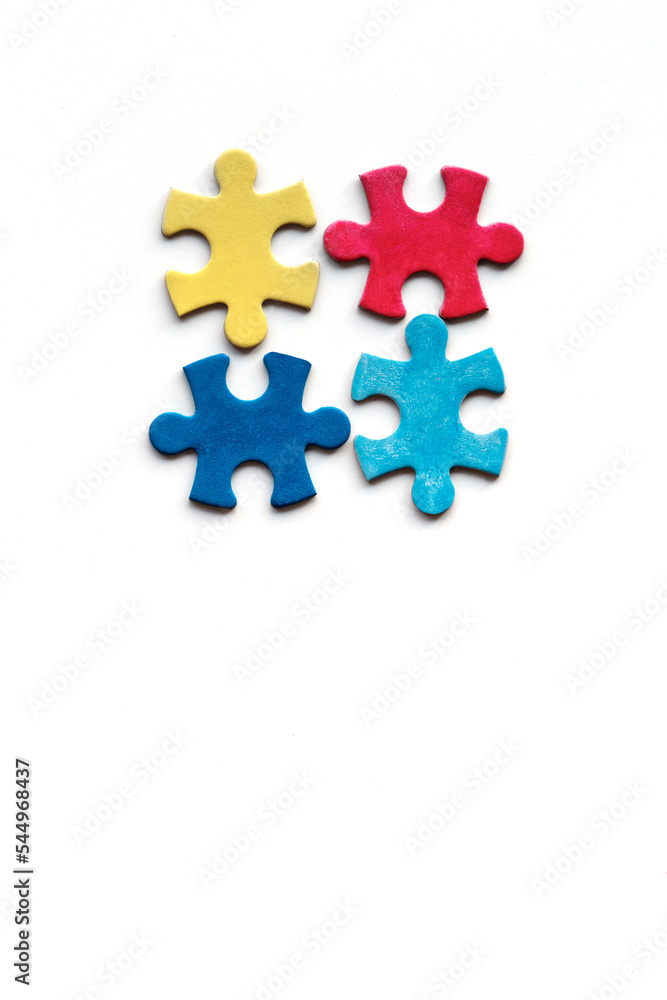 Autism Awareness Day, World Autism Day, frame with puzzle pieces, copy ...