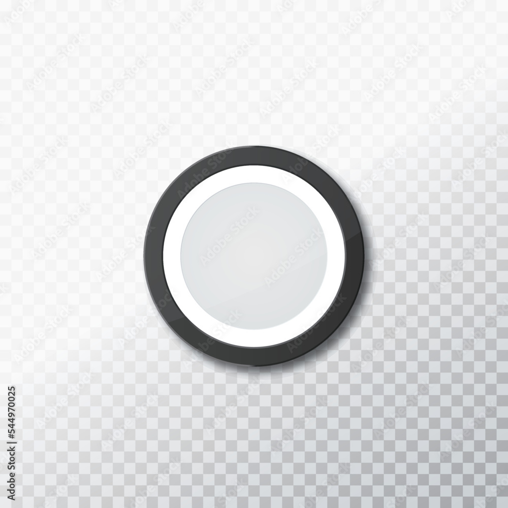 Realistic circle photo frame isolated on transparent background, empty ...