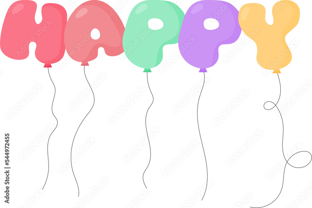 Balloon text in cartoon style vector illustration isolated on white ...