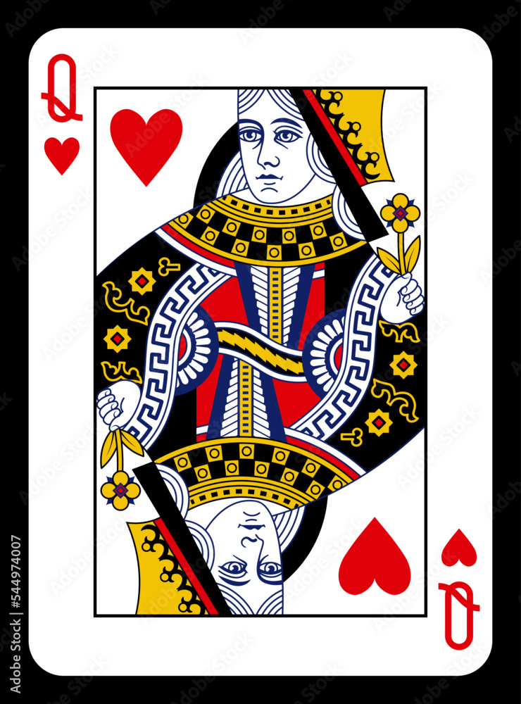 Poster Queen of Hearts playing card - Classic design. – Wall Art ...