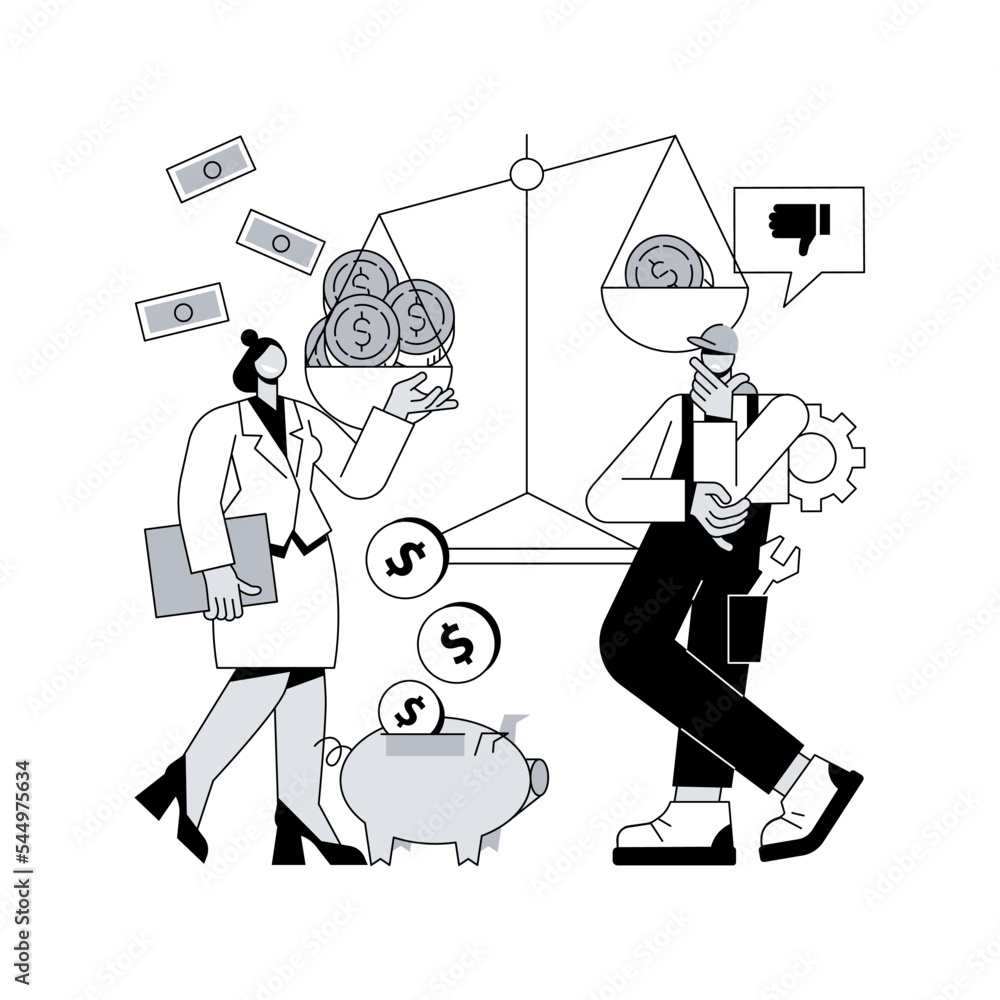 Income inequality abstract concept vector illustration. Country income ...