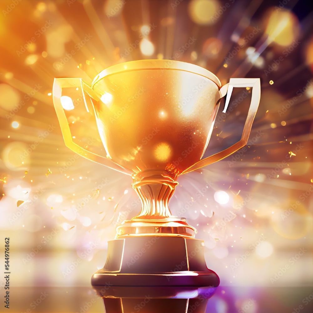Illustrated Golden Trophy Cup for Recognition and Achievement Stock ...