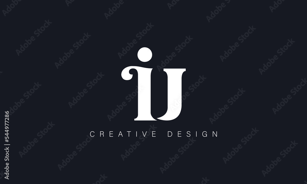 IU logo design. Letter IU logo design vector. Stock Vector | Adobe Stock