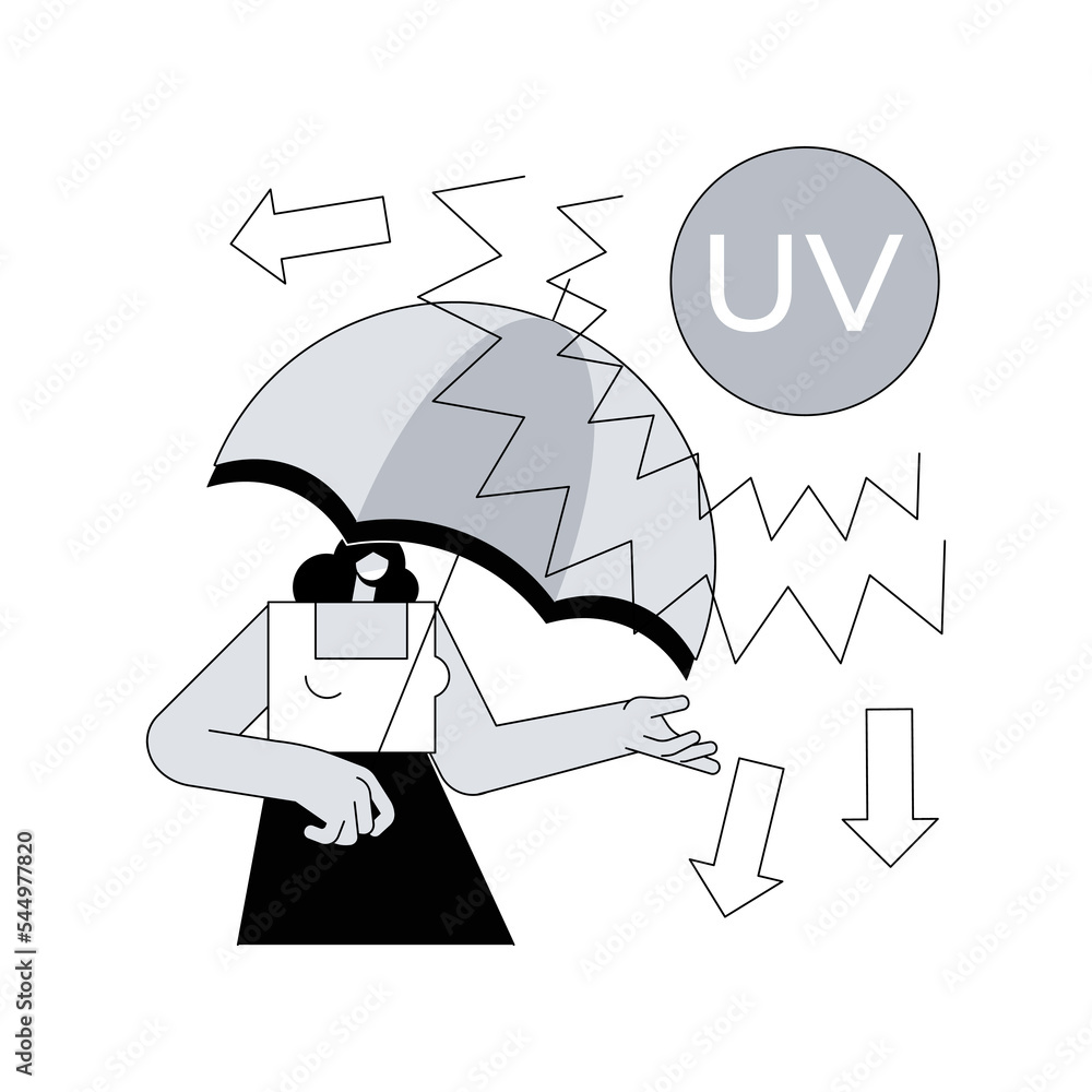 Ultraviolet radiation abstract concept vector illustration. Radiation protection, ozone layer ...
