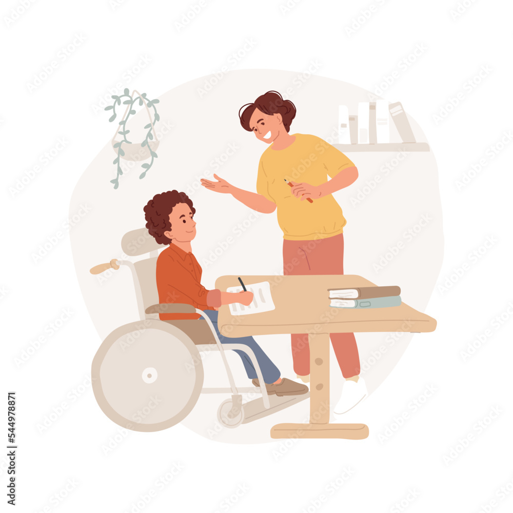 One-on-one support isolated cartoon vector illustration. Professional parents support, one-on ...