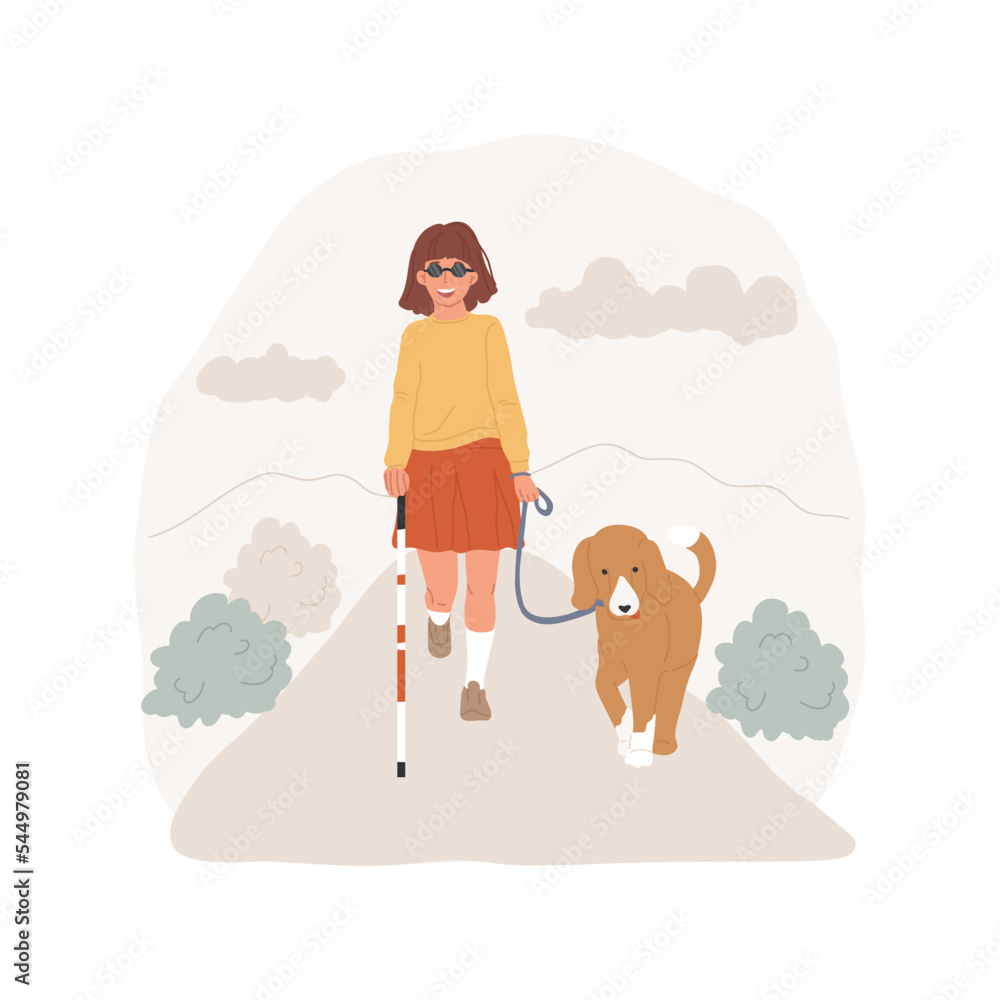 Guide dog isolated cartoon vector illustration. Seeing eye, mobility ...