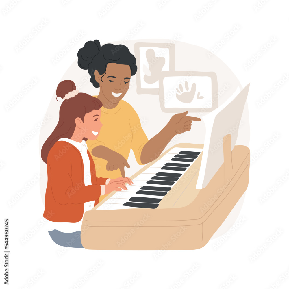 Learn note staff and keys isolated cartoon vector illustration. Child ...